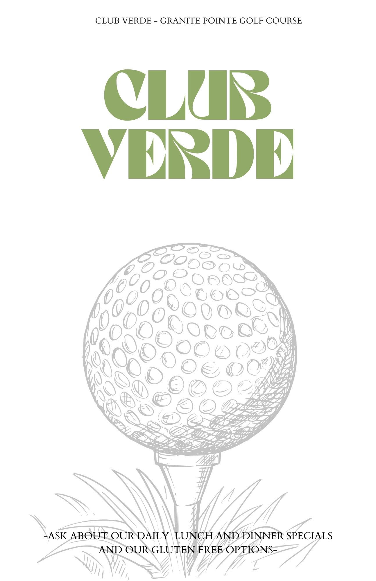 Club Verde - Menu and Daily Specials - Granite Pointe Golf Club